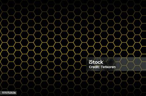 럭셔리 매끄러운 기하학적 패턴 디자인 배너 또는 포스터 스톡 벡터 일러스트레이트용 황금 벌집 꿀과 그리드 육각 질감 어두운 벡터 배경 호화로움에 대한 스톡 벡터 아트 및
