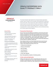 Oracle Enterprise Data Quality Data Sheet TDWI