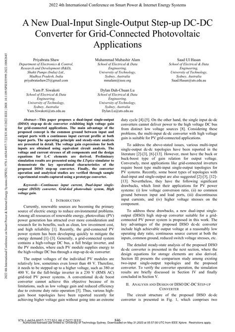 Pdf A New Dual Input Single Output Step Up Dc Dc Converter For Grid Connected Photovoltaic