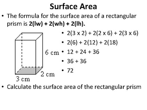 Surface Area Of Rectangular Prism Using Formula Warm