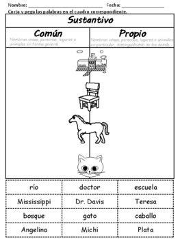 Clasificar Sustantivos Comunes Y Propios Common And Proper Nouns