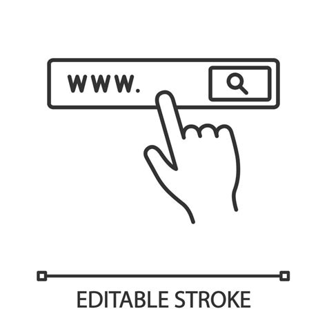 search bar button linear icon thin line illustration internet surfing