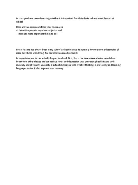 In Class You Have Been Discussing Whether It Is Important For All