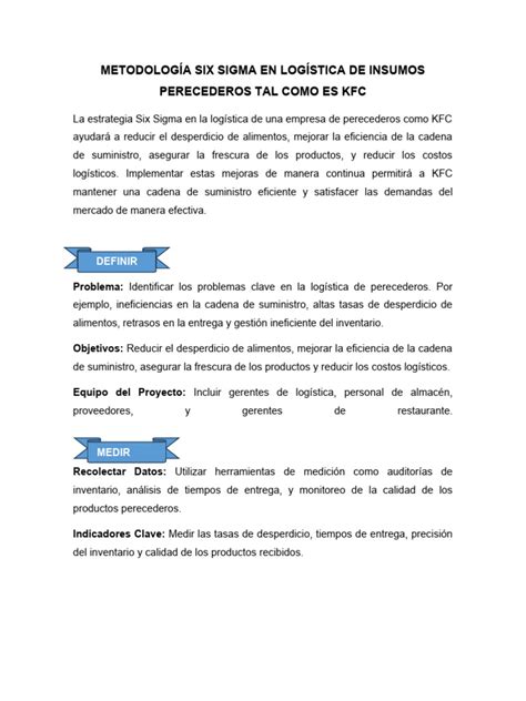 Six Sigma En Logística De Kfc Pdf Logística Cadena De Suministro