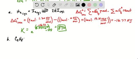 Use Data From Appendix C To Calculate The Equilibrium Constant K At