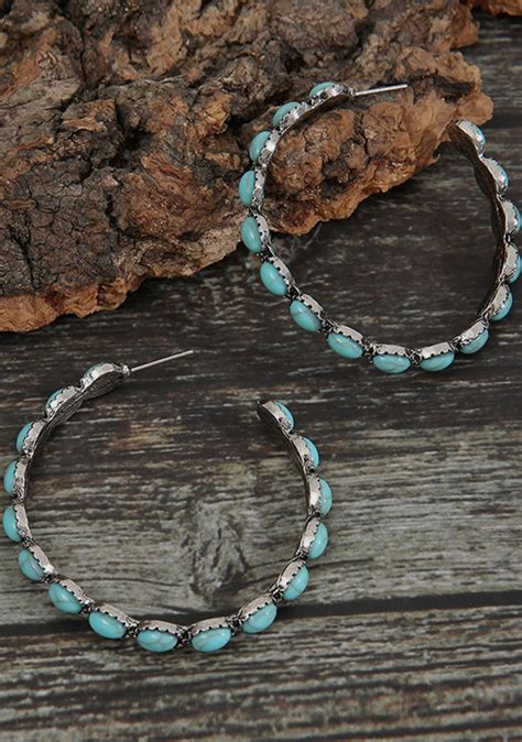 Turquoise Hoop Western Earring Etsy