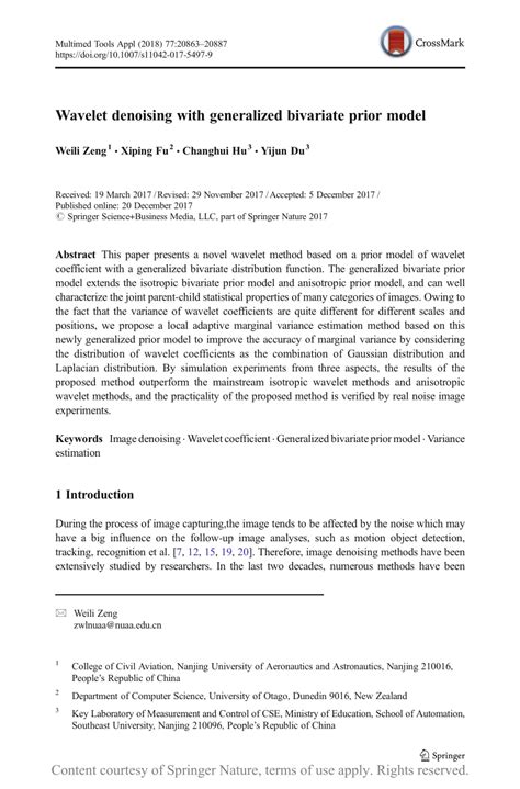 Wavelet Denoising With Generalized Bivariate Prior Model Request Pdf