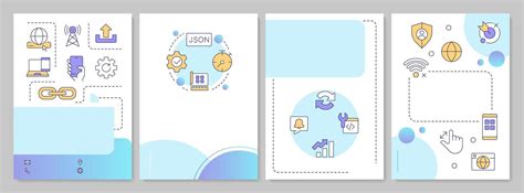 Progressive Web App Blue Circle Brochure Template Platform Based Software Development Leaflet