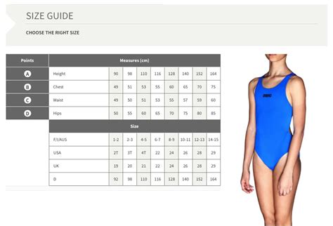 Nike Swimwear Size Chart Quick Chart Maker