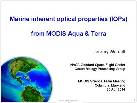Marine Inherent Optical Properties Iops From Modis Aqua