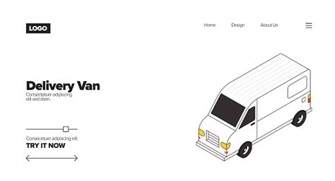 배달 밴 개념 Isometric 웹 배너 포스터 표지 및 배너를 위한 3차원 디자인 디자인에 대한 스톡 벡터 아트 및 기타 이미지 디자인 화물차 3차원 형태 Istock