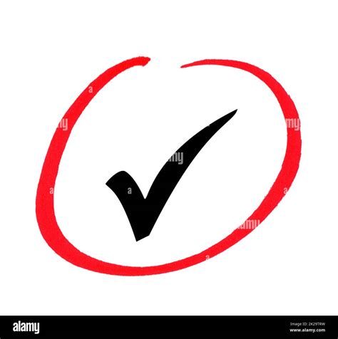 Check Check Mark With Red Pencil Circle Stock Photo Alamy