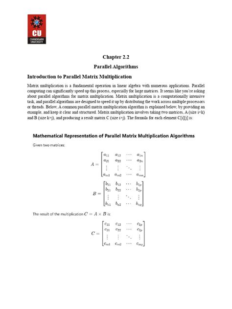 Unit Ii Matrix Multiplication Pdf Matrix Mathematics Parallel Computing