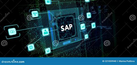 Sap System Software Automation Concept On Virtual Screen Data Center Business Modern