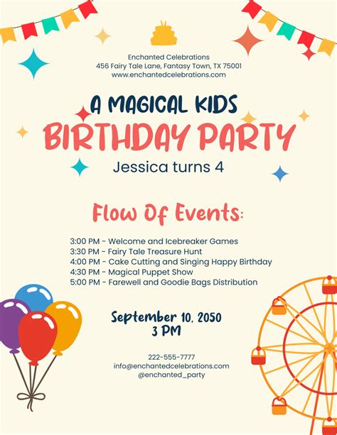 Free 80th Birthdays Party Program Template To Edit Online