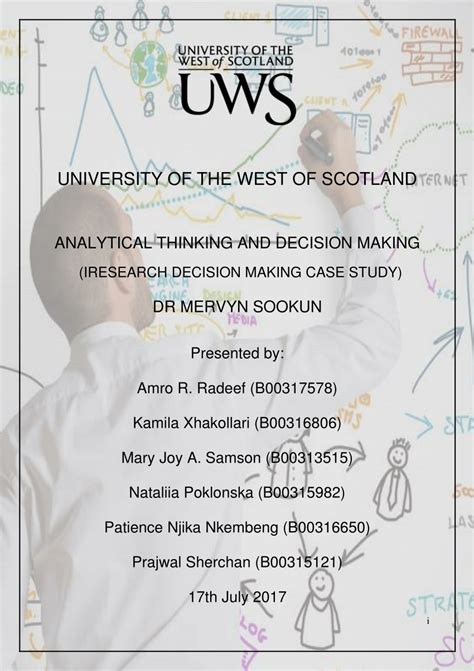 Pdf Iresearch Decision Making Case Study