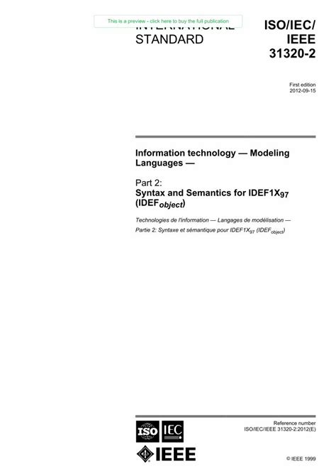 Pdf Information Technology — Modeling Languages — Syntax And Ed10