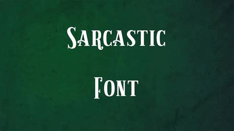 Sarcastic Font Free Download
