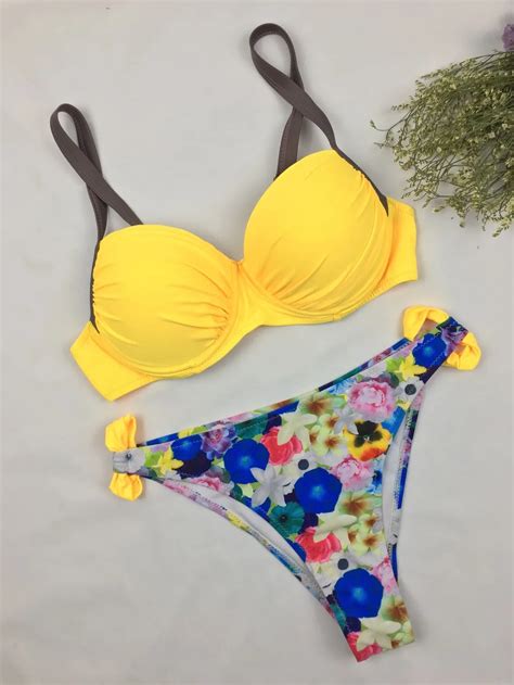 Buy 2018 Push Up Thong Bikini Set Women Swimwear Sexy