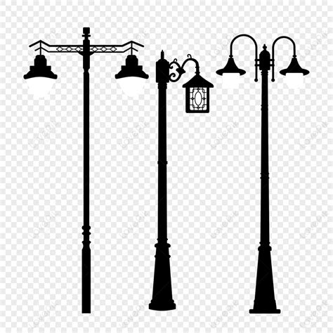 Cartoon Retro Street Lamp Silhouetteretro Styleilluminatecartoon