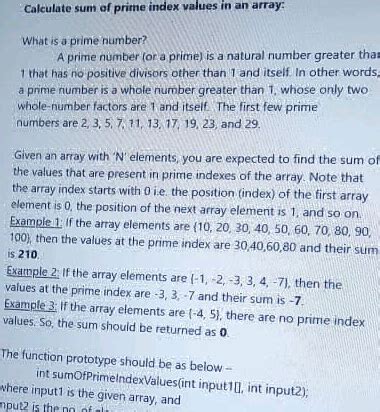 Calculate Sum Of Prime Index Values In An StudyX