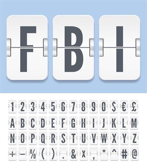Premium Vector White Scoreboard Abc Font With Numbers For Flight Departure Destination Or