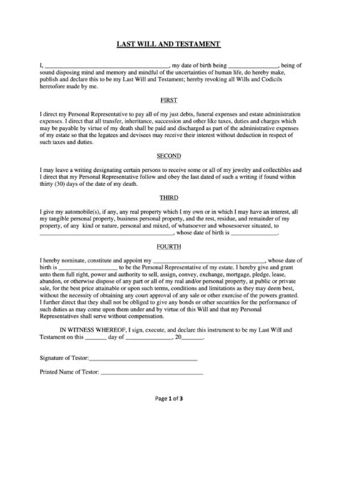 9 Texas Will Form Templates Free To Download In Pdf