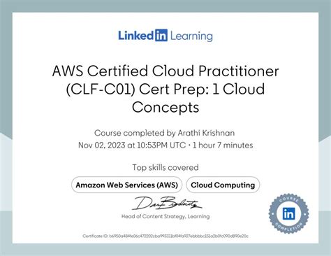 arathi krishnan on linkedin certificate of completion