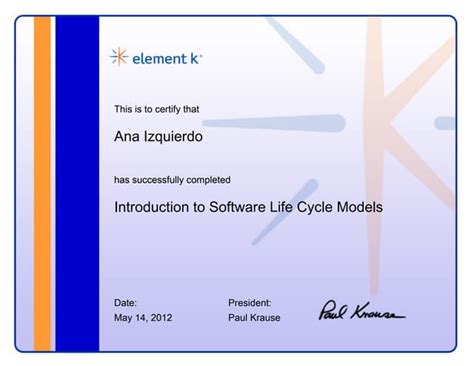 Certificate Introduction To Software Life Cycle Models Pdf