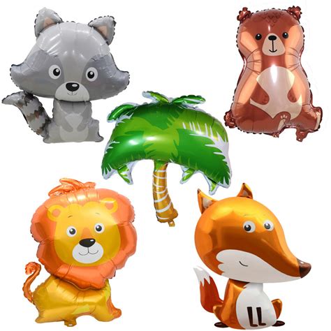 قیمت و خرید بادکنک فویلی طرح حیوانات جنگل مجموعه 5 عددی کد Db20