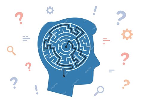 Premium Vector Man Thinking And Looking For Solution Human Head With Labyrinth People Solving
