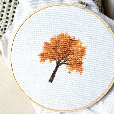 Fall Tree Cross Stitch Free Pattern