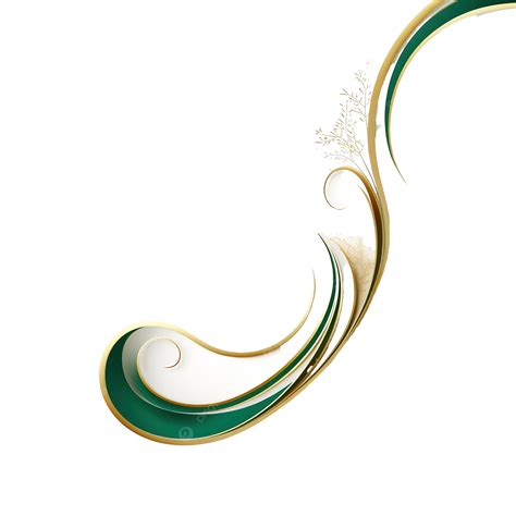 Green Gold Abstract Curve Border Or Gold Corner Border Green Gold