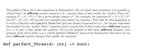 Solved The Number Three 3 Is Also Important In Chegg Com