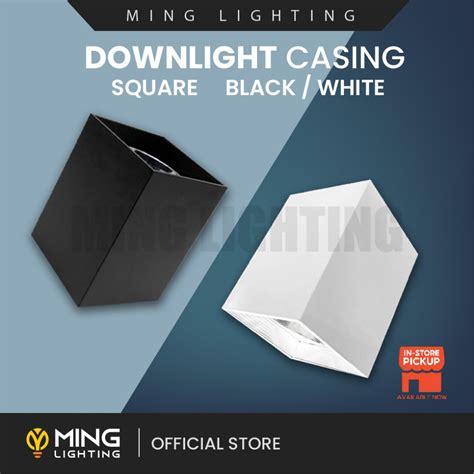 E27 Surface Downlight Square Black White Casing Only Shopee Malaysia