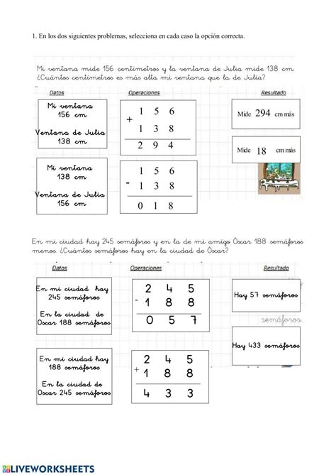 Ficha Problemas Worksheet Live Worksheets