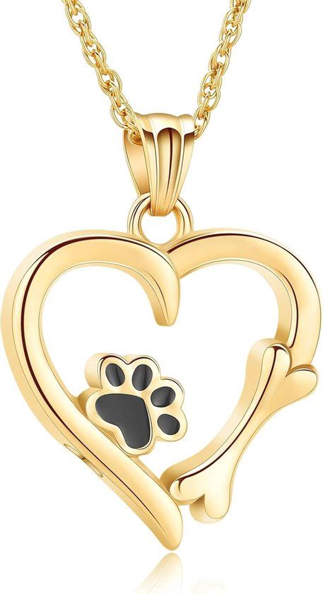Pootafdruk Urn Ketting Hart Medaillon Voor As Van Huisdieren Crematie Sieraden Voor Bol