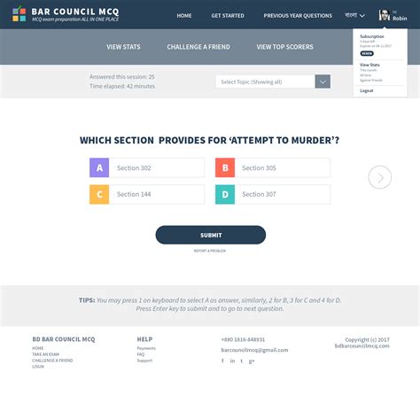 MCQ Exam Website UX UI Design Behance