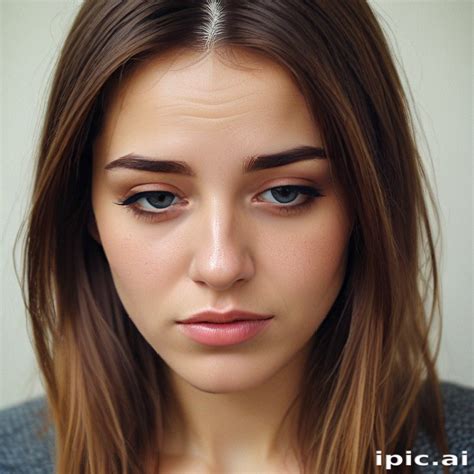 Natural Portrait Of A Young Woman With Thoughtful Expression And Beautiful Features