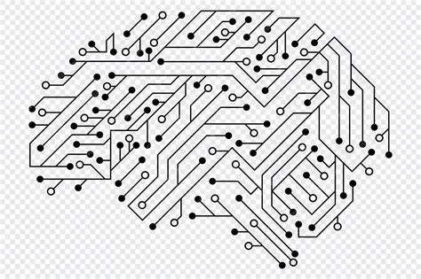 Ilustración Del Cerebro De Inteligencia Artificial Con Circuito De Placa Placa De Circuito
