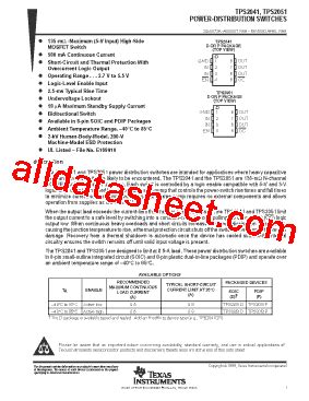 TPS2051 Datasheet PDF Texas Instruments
