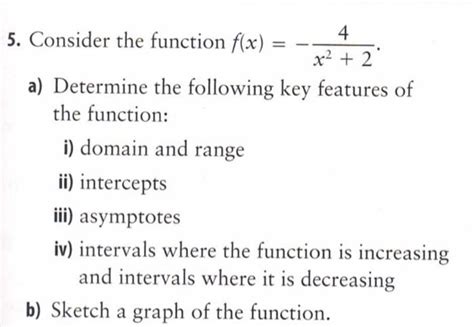 Solved 4 Write A Possible Equation For The Function In Each