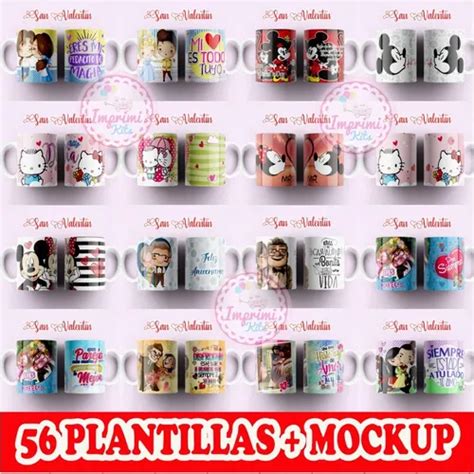 56 Plantillas Tazas Enamorados San Valentin Sublimar Mockup Mebuscar