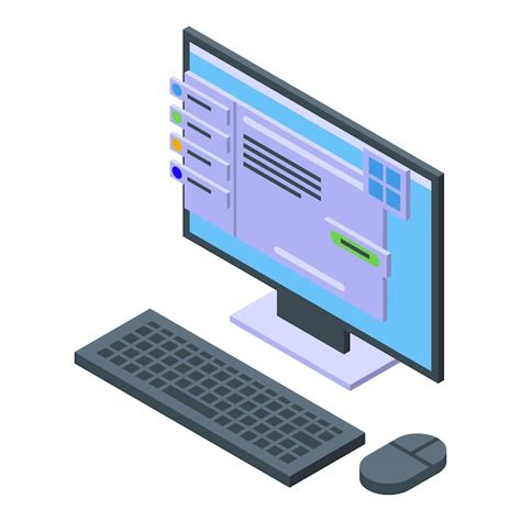 Icône De Logiciel Informatique Vecteur Isométrique Site Internet écran