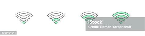 와이파이 레벨 아이콘 흰색 배경에 고립 된 무선 인터넷 표지판 선형 스타일입니다 벡터 일러스트레이션 0명에 대한 스톡 벡터 아트 및 기타 이미지 Istock