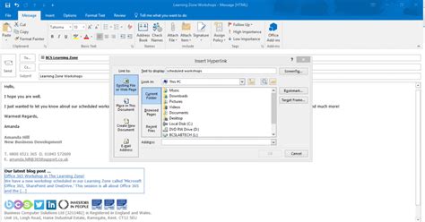 How To Hyperlink Text In Microsoft Office Outlook Business Computer Solutions