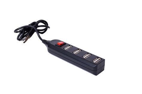 Premium Photo Black Usb Hub Isolated On White Background