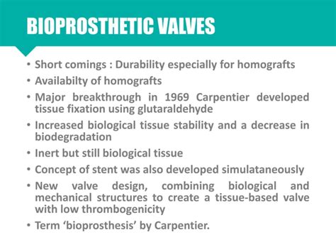 Prosthetic Heart Valves Types Physiology