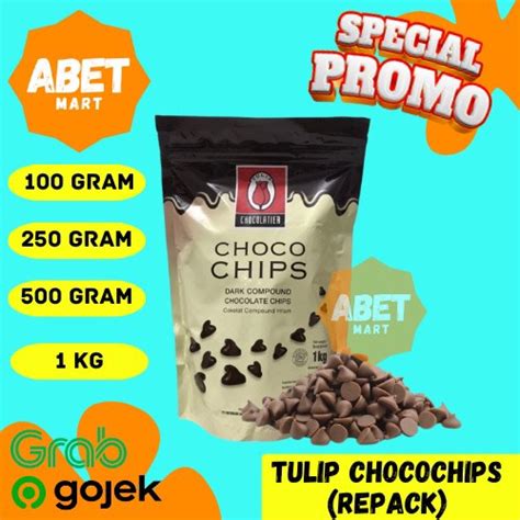 Jual Tulip Choco Chips 100 250 500 Gr 1 Kg Coklat Chocochips 500gr 250gr Shopee Indonesia