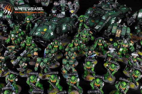 Ejército Marines Espaciales Salamandras Hijos De Vulkan White Weasel